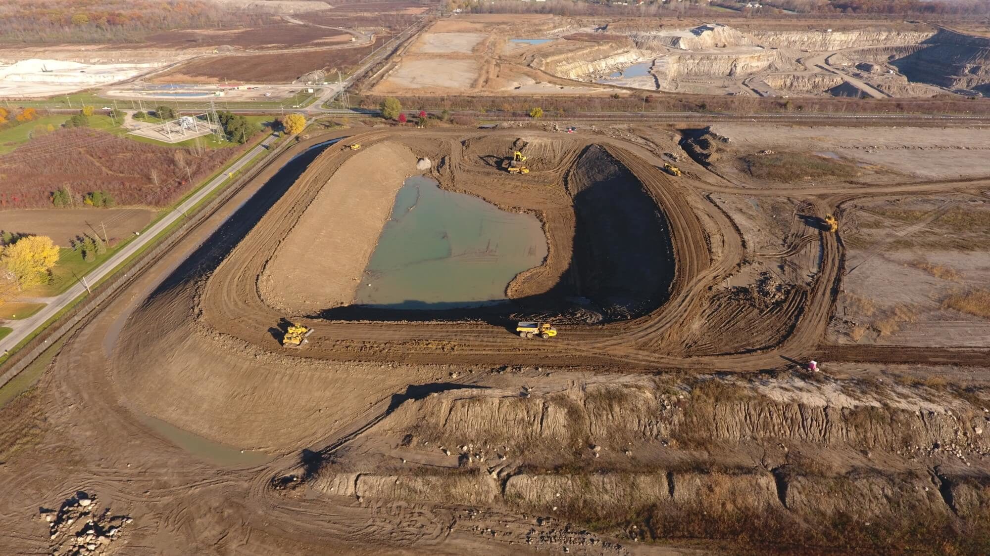 Construction of New Settling Pond Nearly Finished - Great Lakes Aggregates
